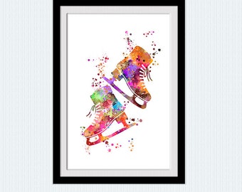 Ice skating print | Etsy
