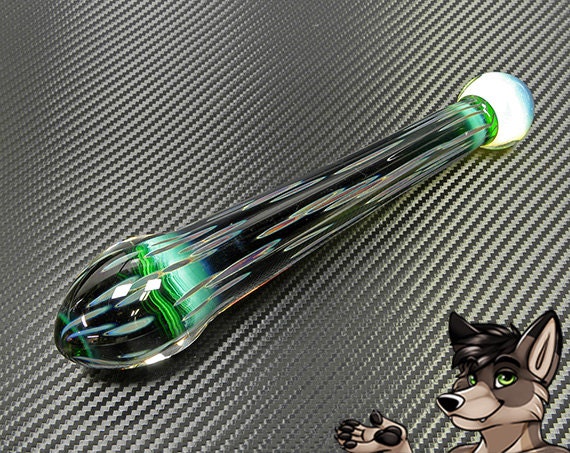 Glass Dildo Wand Emerald Green
