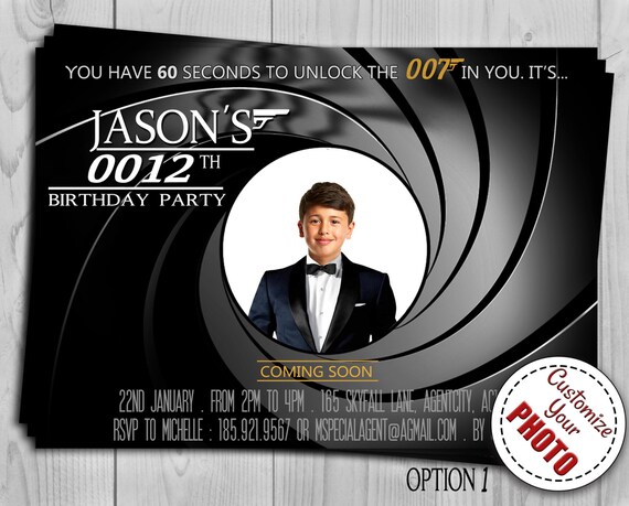 Oo7 James Bond Invitations
