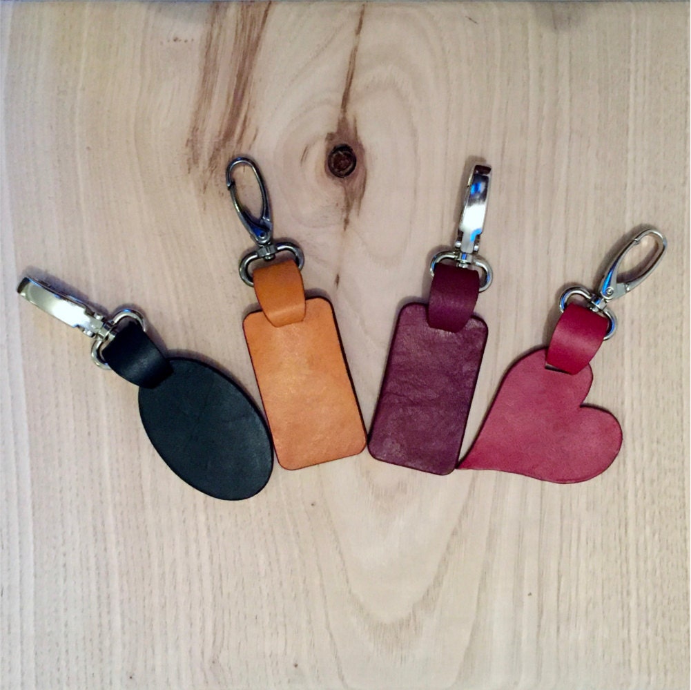 Handmade personalised leather key fob