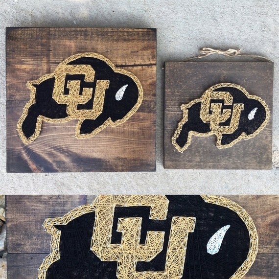 CU Buffs Logo Nail and String Art Wood by BrittonCustomDesigns