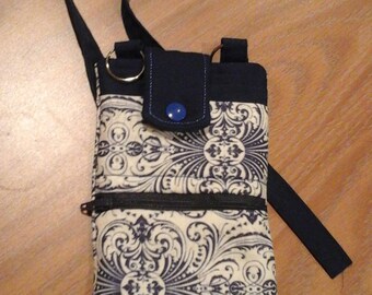 Cell Phone Purse Crossbody Purple Green by DebsAccents on Etsy