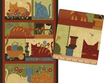 Cat quilt panel | Etsy