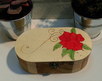 Wood burned box | Etsy