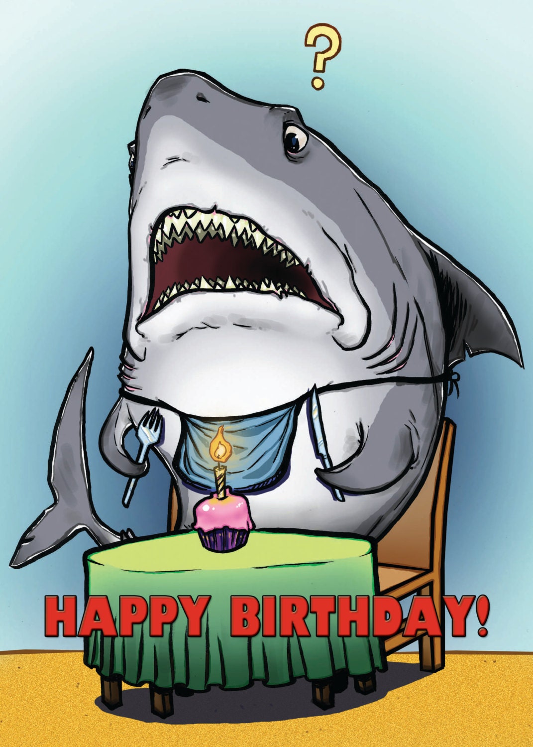 Jaws Birthday Card