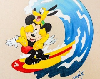Mickey mouse surf | Etsy