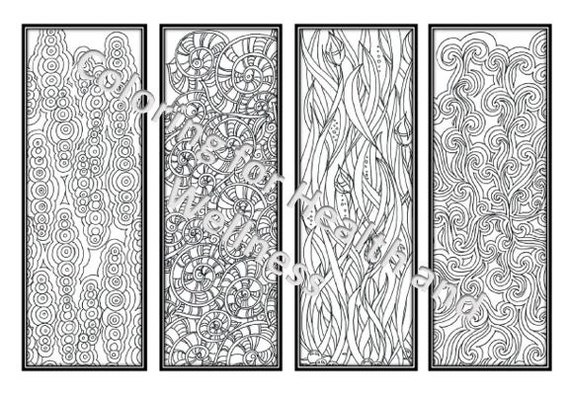 Adult Coloring Bookmark Printable by ColoringWithKristine on Etsy