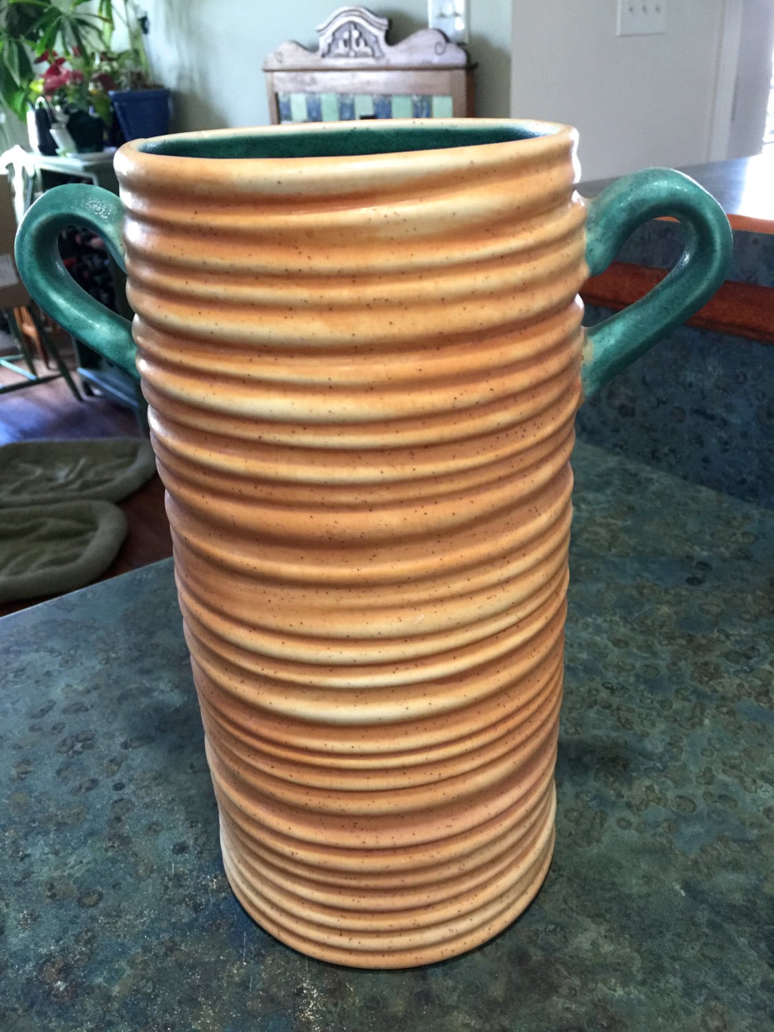 Large Vintage Treasure Craft Art Pottery Vase by LeftoverStuff