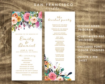 Floral program | Etsy