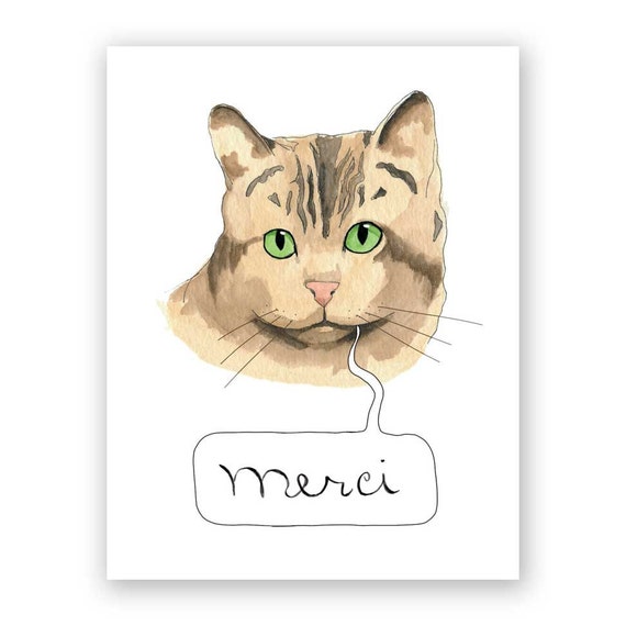 Merci Cat Card