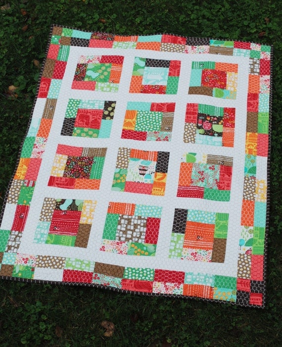 PDF Quilt Pattern....Baby or Lap Size Quick and Easy Charm