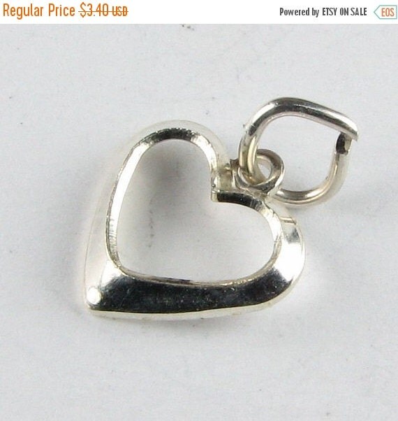 FLASH SALE Sterling Silver .925 Open Heart Charm by BeadingHeartCo