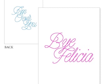 Bye felicia card | Etsy