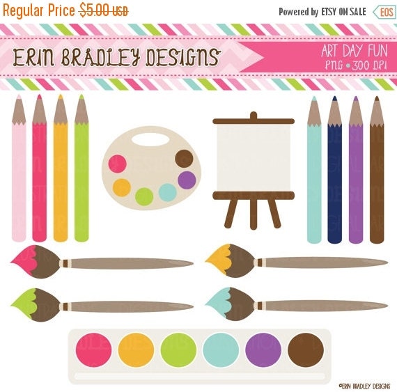 60% OFF SALE Painting Clip Art Commercial by ErinBradleyDesigns