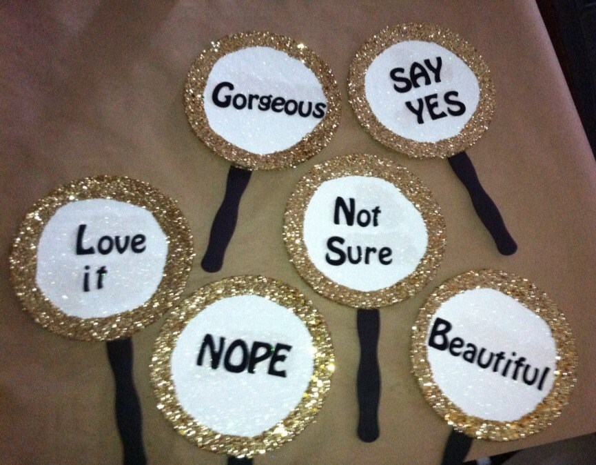 Wedding dress shopping paddles so you can say yes to the