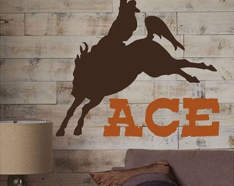 Cowboy wall decal | Etsy