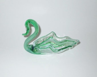 Blown glass swan | Etsy