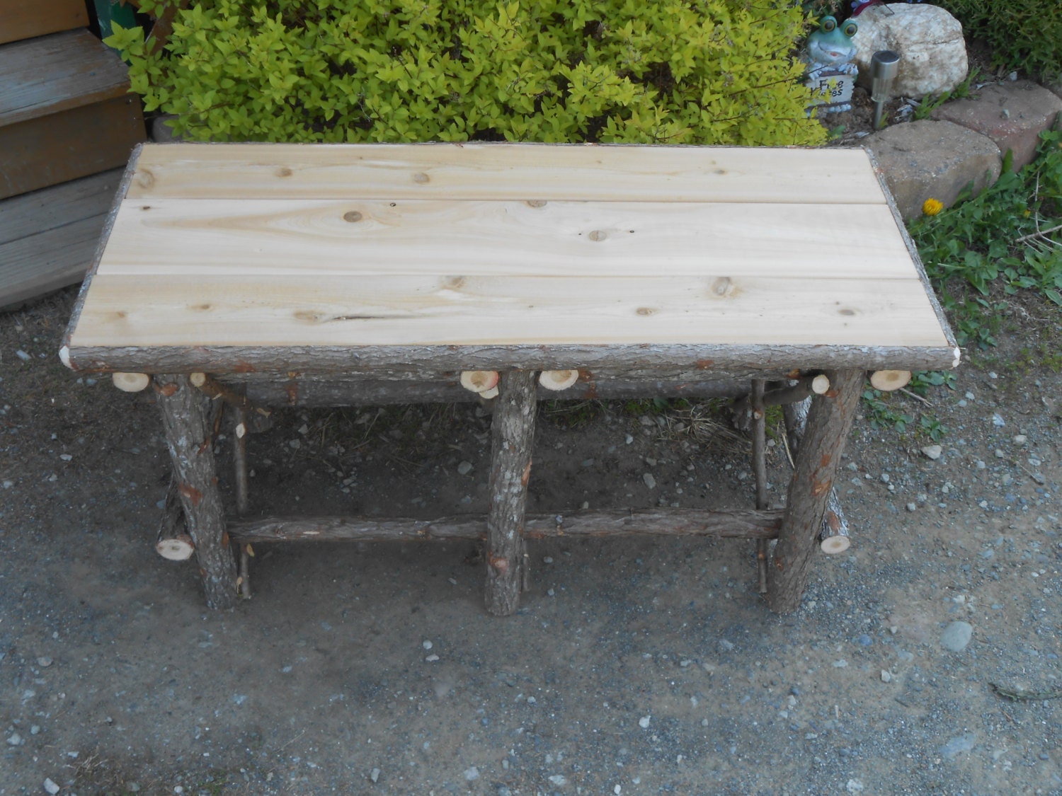 Log Bench Rustic Cedar Handmade Handcrafted by logcabindecor