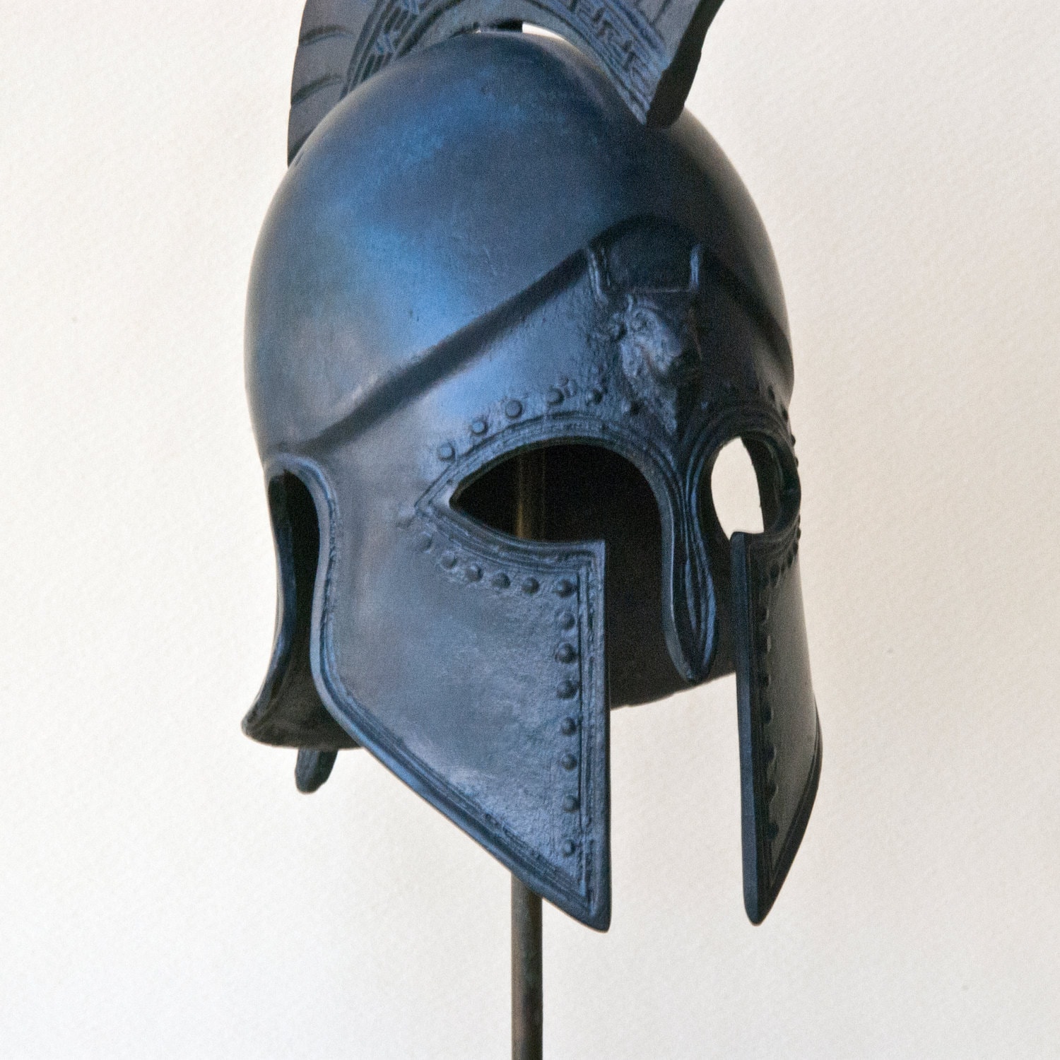 Metal Helmet with Greek Key Crest, Ancient Greek Helmet, Army Helmet ...