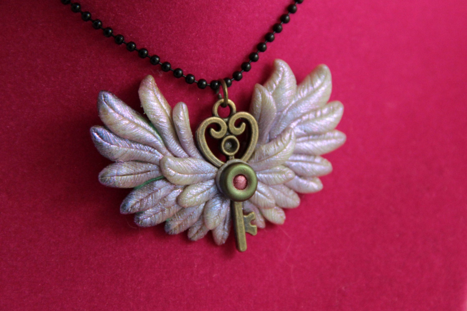 Iridescent Purple and White Filigree Wing by LadyRoninShop on Etsy