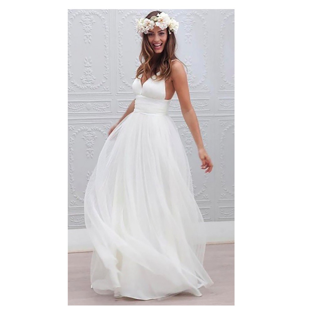 Custom Made Wedding Dress Beach Bridal By Mediterraneandesign
