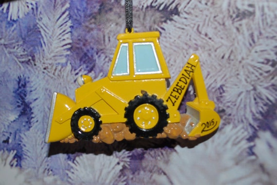 Personalized Construction Backhoe Christmas by confettigiftsbyg