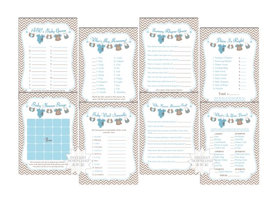 Clothesline Baby Shower Game Set-Baby Boy Shower Games-Baby