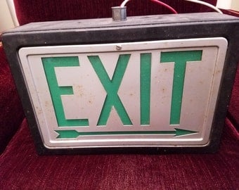Metal exit sign | Etsy