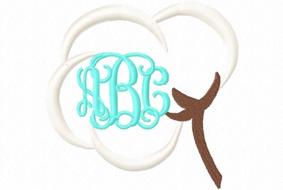 Cotton Monogram Frame Applique Embroidery Design Instant