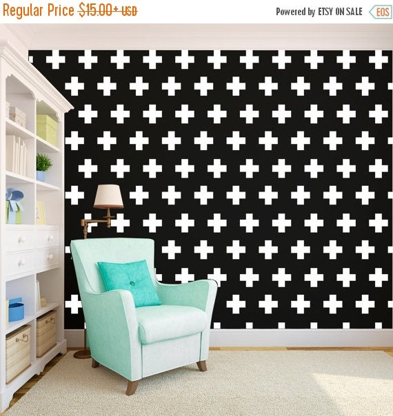 ON SALE Swiss Cross Plus Sign Pattern Wall Decal by danadecals