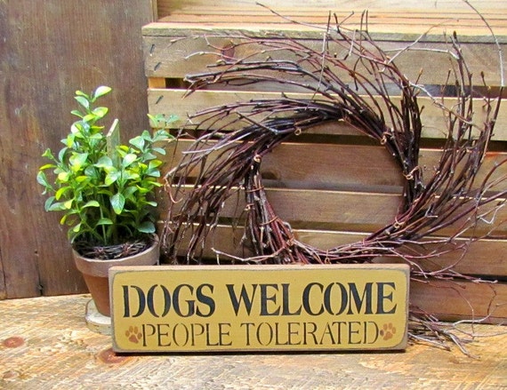 Dog Sign Wooden Dog Welcome Sign Wooden Signs Gift by Woodticks