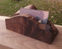 Rustic Business Card Holder Figured Walnut