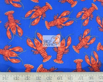 Unique lobster print fabric related items | Etsy