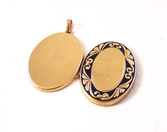 Gold locket necklace | Etsy