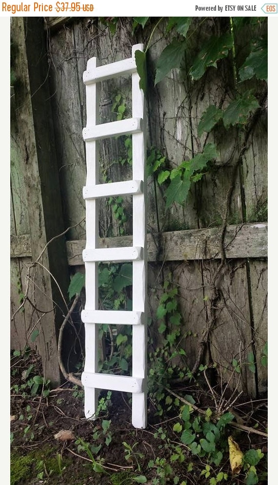 HUGE SALE Primitive Country White LADDER by UniquePrimtiques