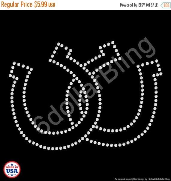 Sale Rhinestone Iron On Transfer Double by 6dollarBling on Etsy