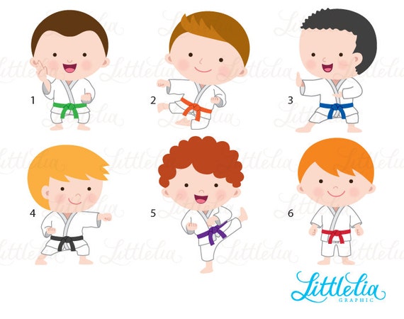 karate boy clipart taekwondo boy clipart by LittleLiaGraphic