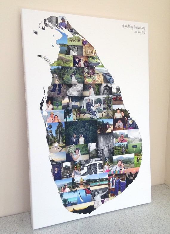 Country Photo Collage Country Map or Any by BespokeCollageCanvas