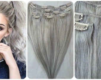 Unique grey hair extension related items | Etsy
