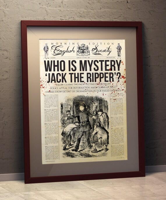 Jack The Ripper Retro Newspaper Style A3 poster print