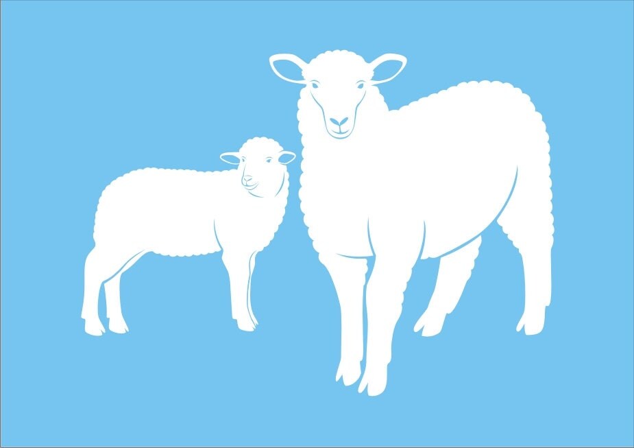 SHEEP and Lamb Stencil Set Animal Stencils 4 by SuperiorStencils