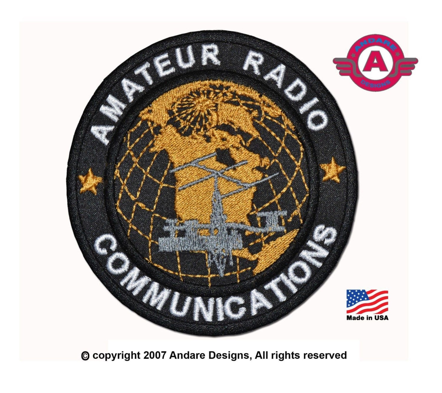 Amateur Radio Communications Patch made in the by Andaredesigns