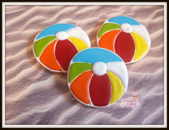 Beach ball Decorated Sugar Cookies 1 dozen