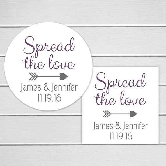 Spread The Love Stickers Jam Sticker Jam Wedding Favor