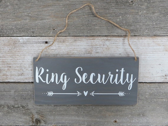 Rustic Hand Painted Wood Wedding Sign Ring by RustyArrowCreations