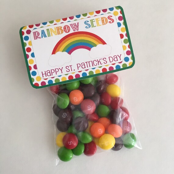 Items similar to Rainbow Seeds Tag & Bag Topper for St. Patrick's Day ...