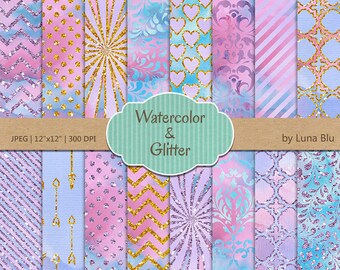Watercolor Digital Paper: Watercolor Backgrounds