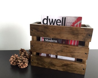 Wood magazine rack | Etsy