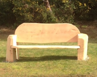 Items similar to Rustic Wooden Cabin Style Tree Bench Transfer Photo ...