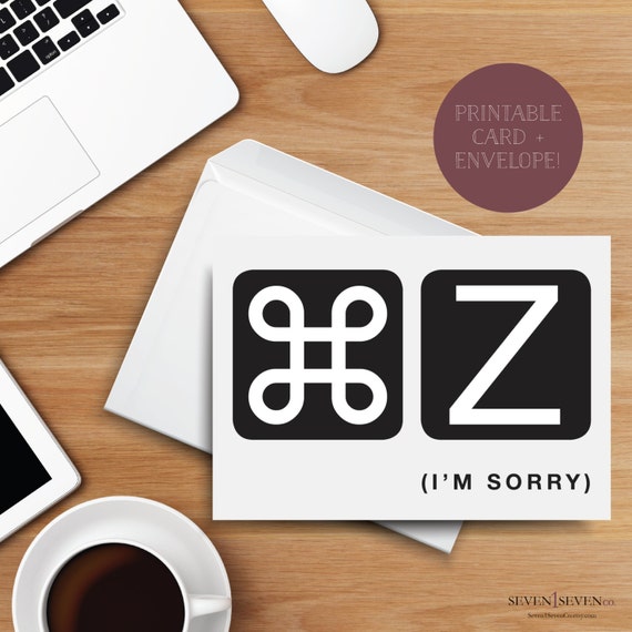 I'm Sorry PRINTABLE Greeting Card 5x7 Digital Art by Seven1SevenCo